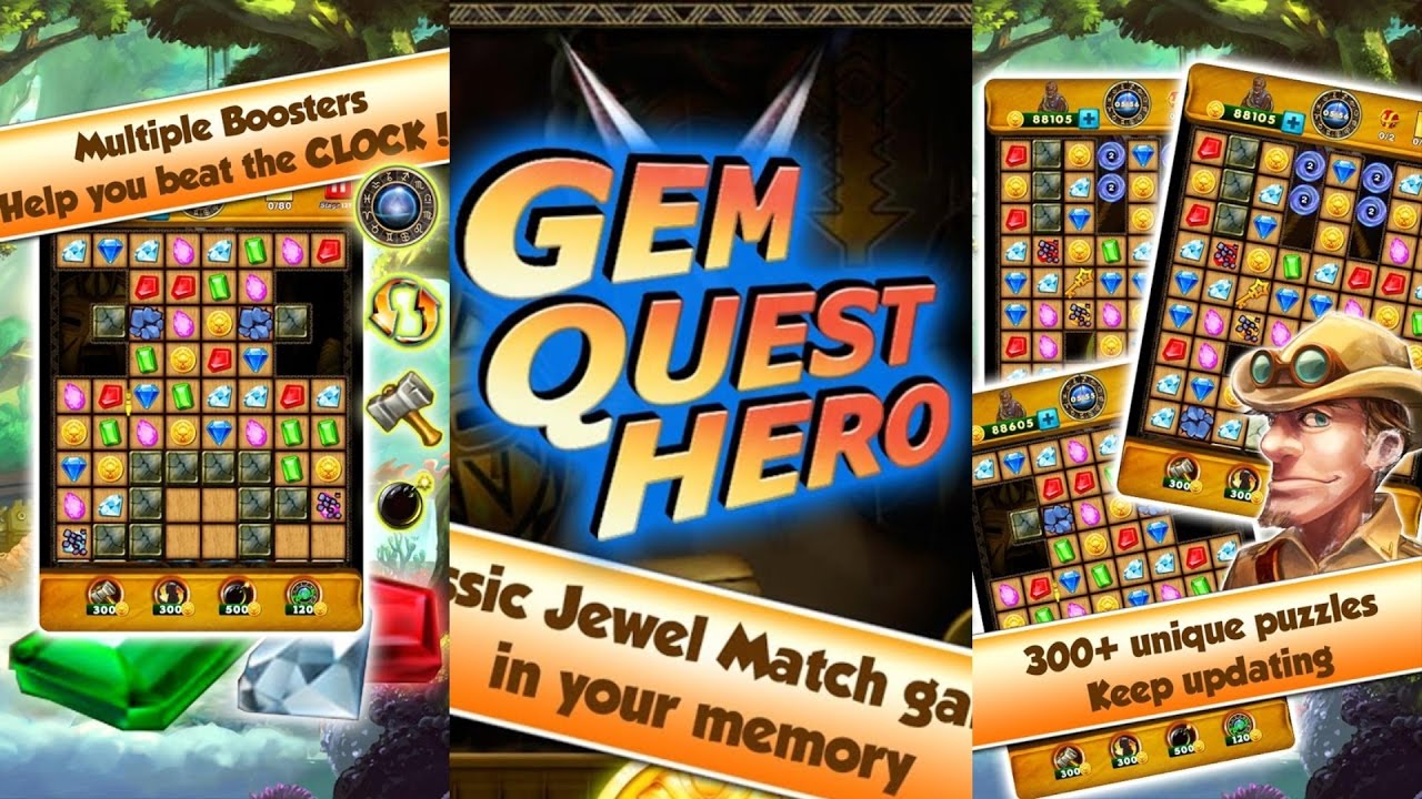 Gem Quest Hero - Match 3 Game - YouTube