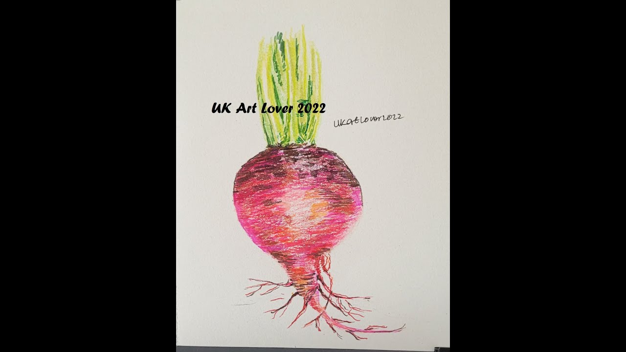 Beetroot Still Life - Pencil and Pens Colouring - YouTube