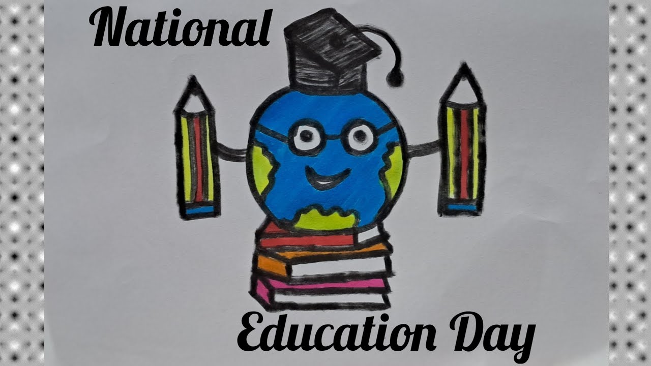 National Education Day Poster Drawing | Easy 11 Nov | Education Day ...