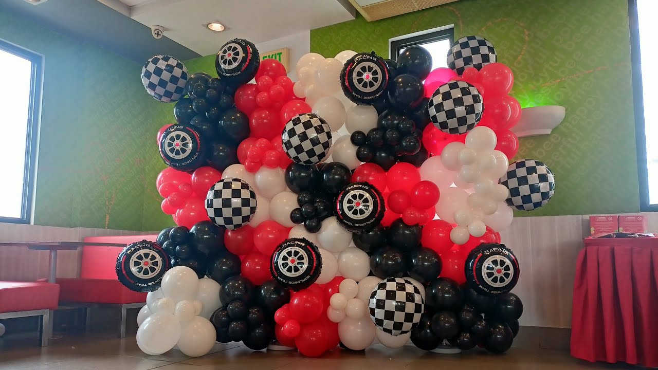 Balloon Wall / Race Car Theme Balloon Wall - YouTube