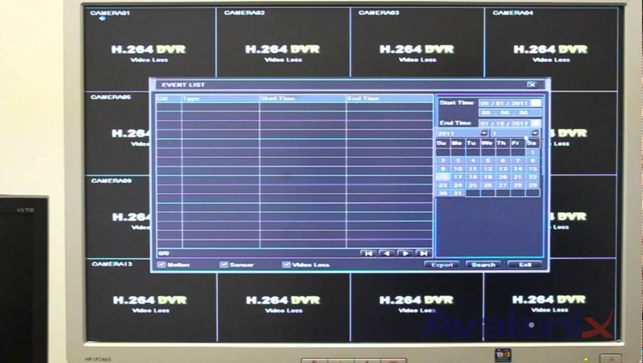 How To View Motion and Alarm Logs on the DVR - Avalonix Security DVR ...