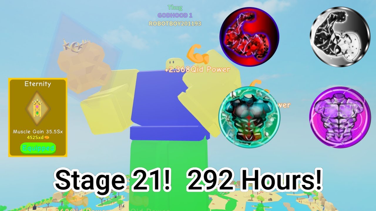 Stages 18-21 In Lifting Simulator! (292+ Hours) +2.368 Qid/Click! - YouTube