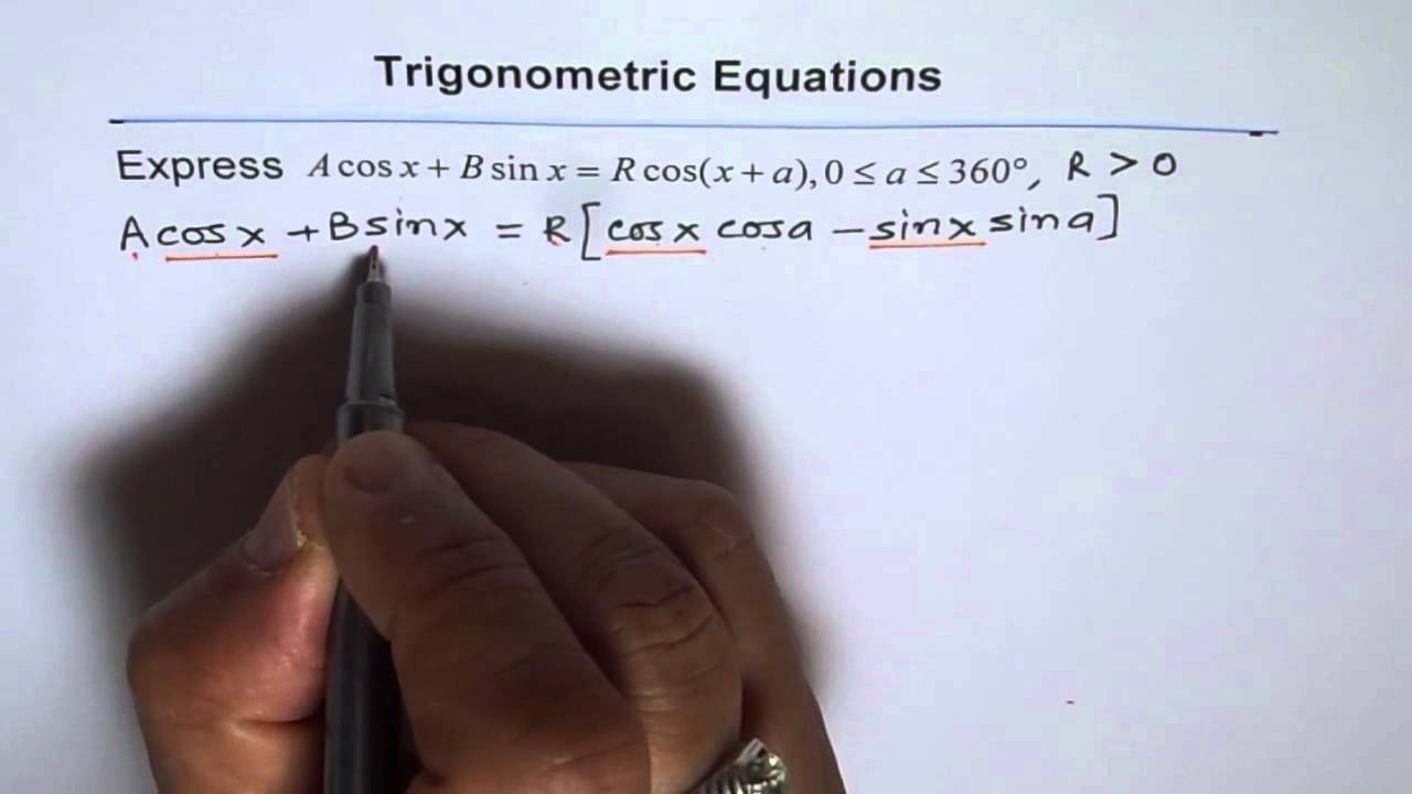 Simple Harmonic Equation Acosx Bsinx R Cos x A YouTube