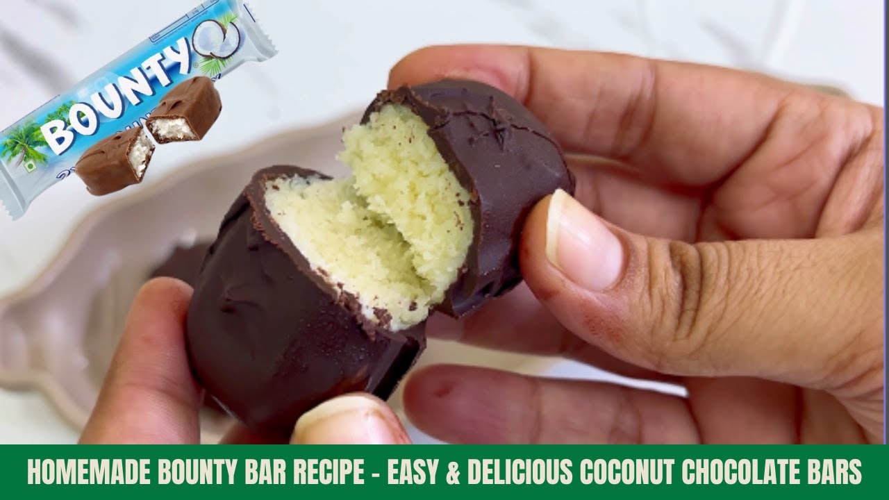 Homemade Bounty Bar Recipe - Easy & Delicious Coconut Chocolate Bars ...