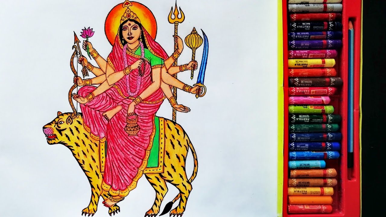 How to Draw Chandraghanta Mata Step By Step | Painting Of Chandraghanta ...