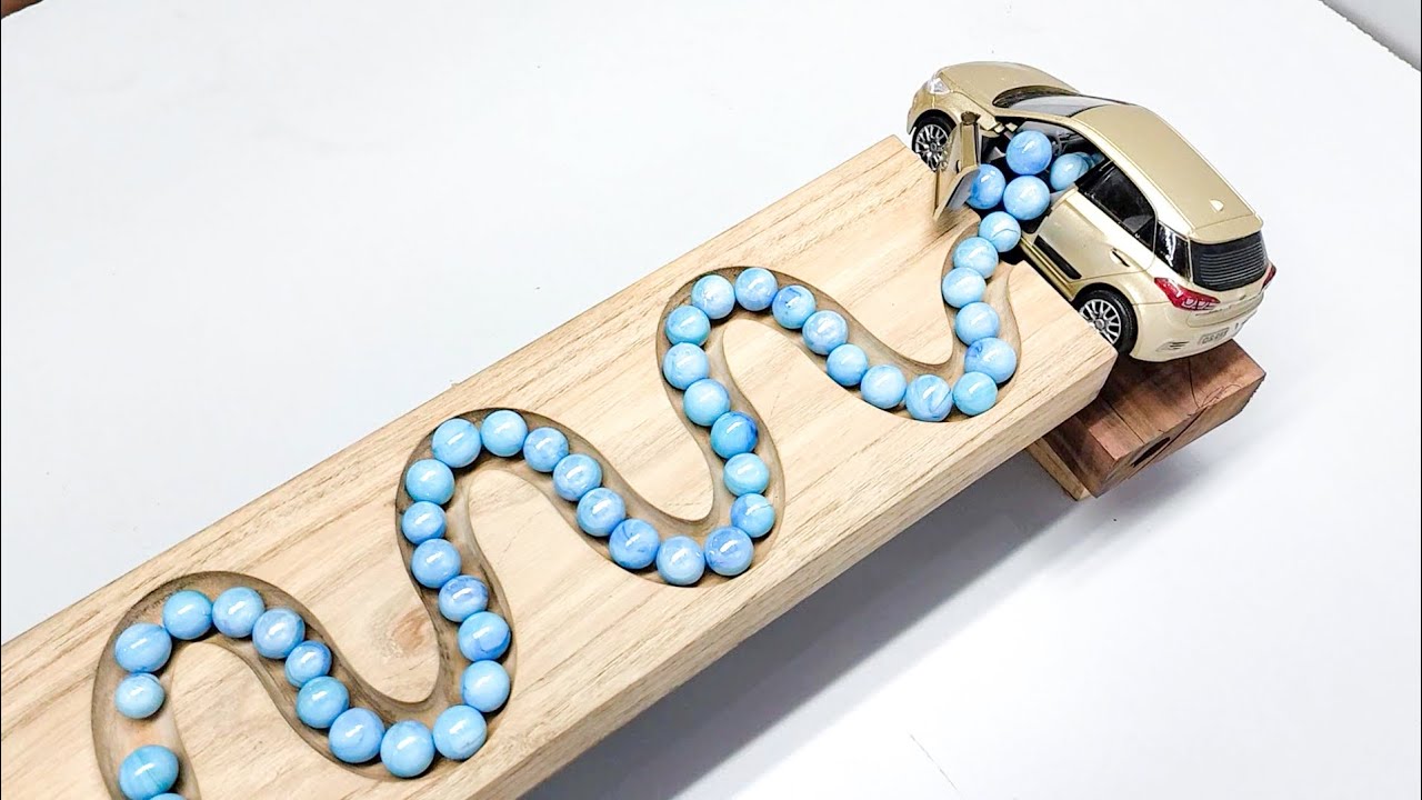 Marble Run Race | S-TYPE Wooden Slope|Marbles Load In Toyato Car|Marble ...