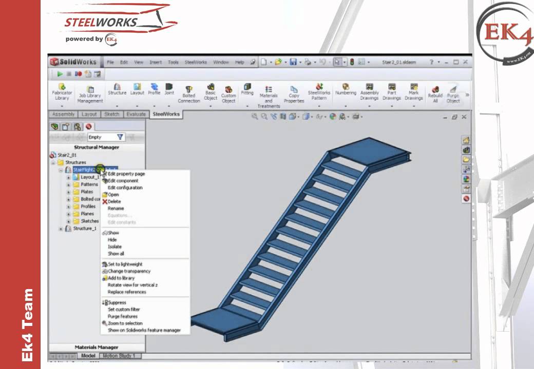 SolidWorks PLUG IN - EK4 SteelWorks - Es2 - YouTube