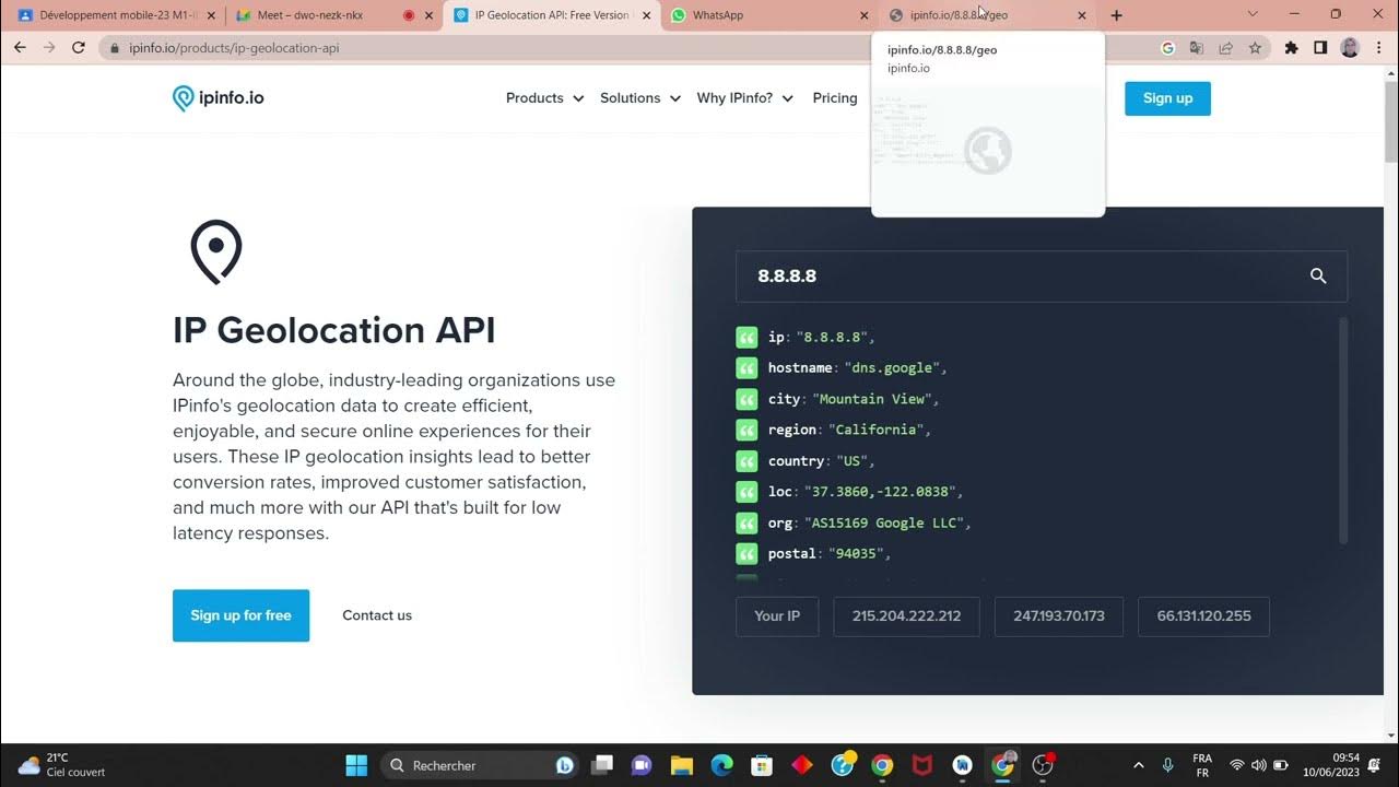 #11- Android- Interroger une API REST en utilisant Retrofit-Localiser une adresse IP sur une map ...