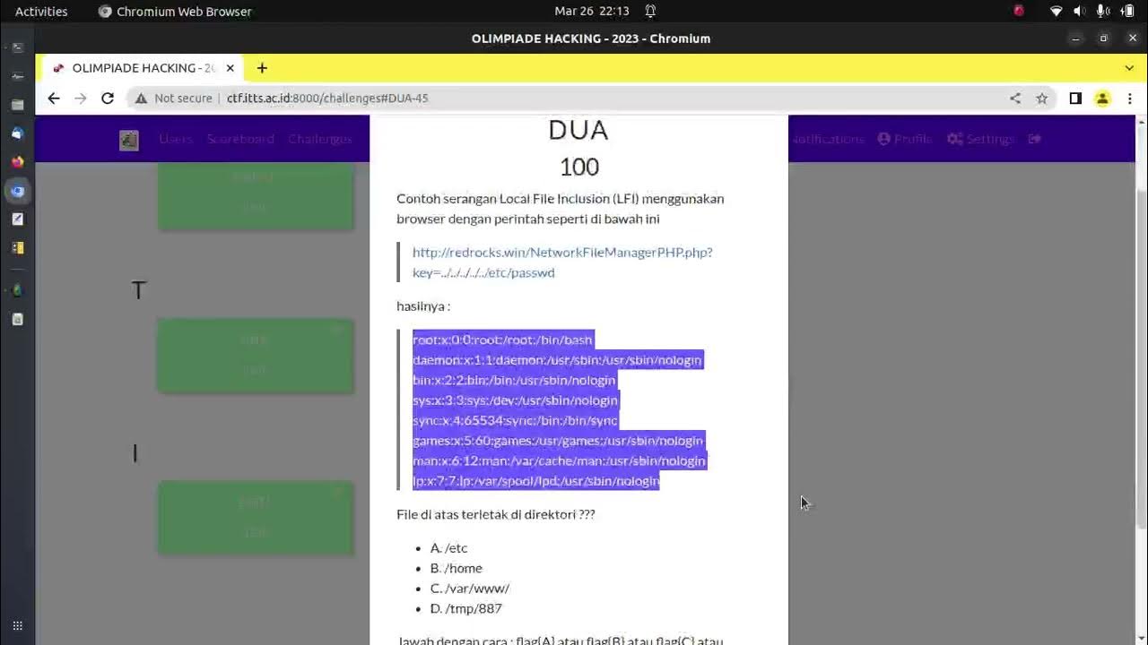LFI | Local File Inclution [CTF ITTS] [Soal-2 simulasi] - YouTube