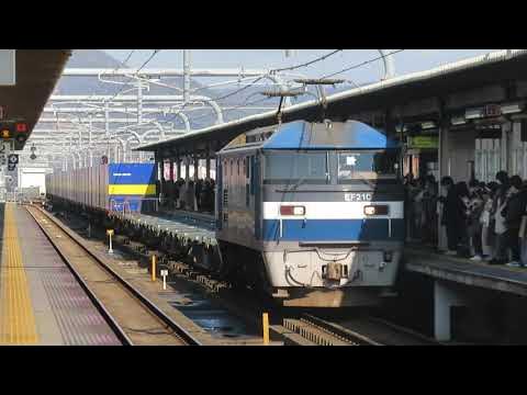 JR貨物 EF210-315号機（吹田）＋コキ20両 貨物列車5060レ カンガルーライナーTF60 2023.02.25 - YouTube