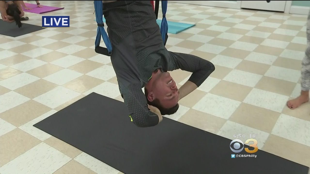 Pat Gallen Tries Aerial Yoga At Forza Fitness - YouTube