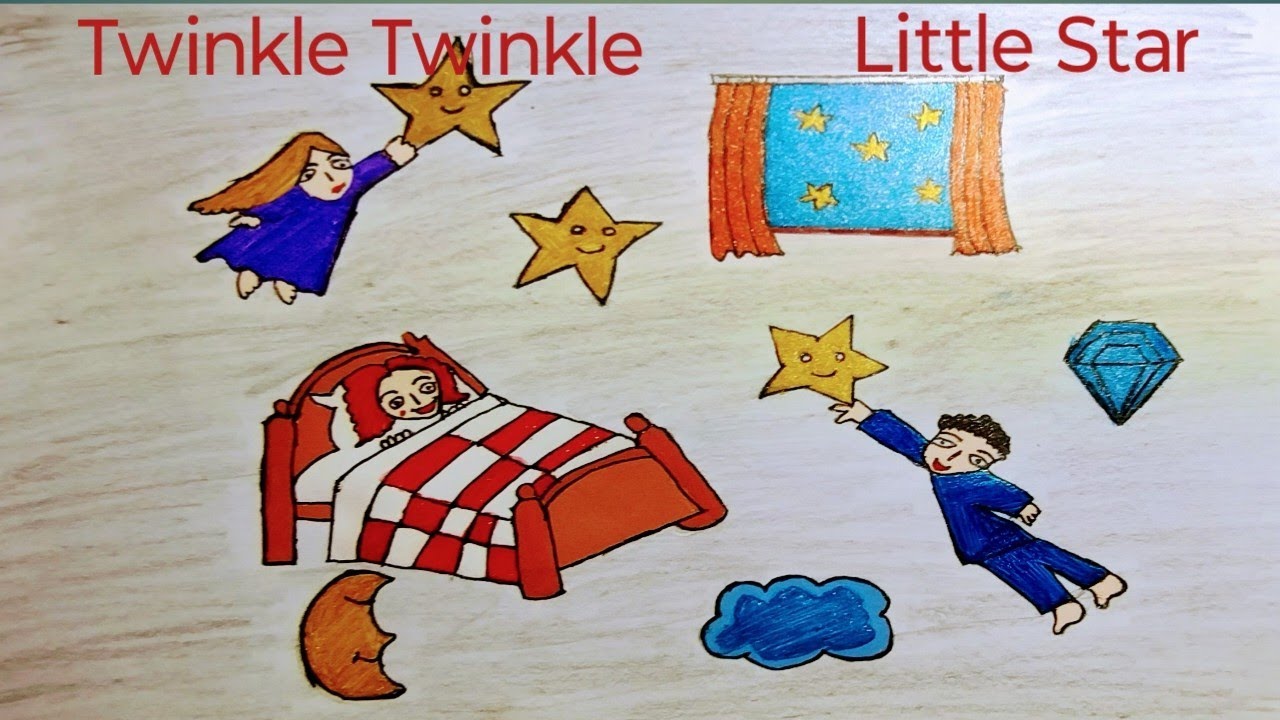 Twinkle Twinkle Little Star Drawing | ट्विंकल ट्विंकल लिटिल स्टार ...
