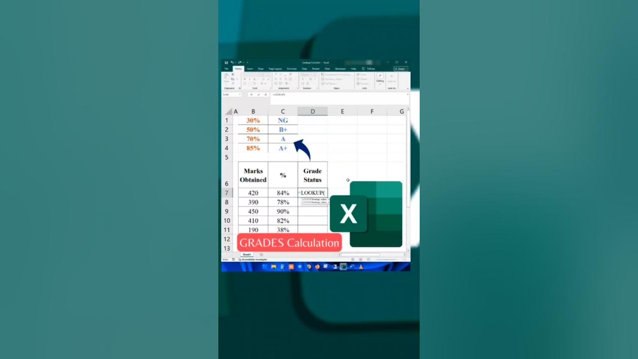 Excel Grade Calculator | How to calculate Grades using LOOKUP Function in Excel. #excel - YouTube