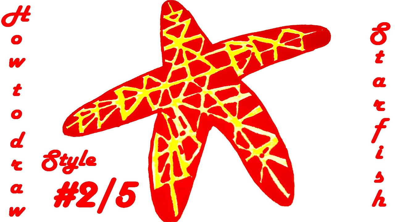 How to Draw a STARFISH Step by Step Easy and color | Realistic Starfish ...