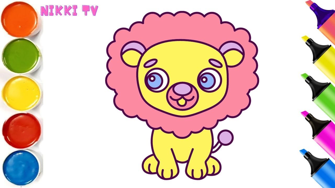 Cute Lion 🦁 Drawing | How to Draw a Lion Drawing Easy | Lion Drawing ...