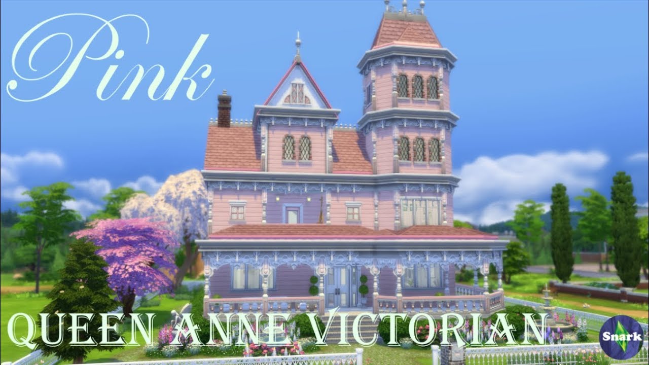 Pink Queen Anne Victorian - Sims 4 Speed Build - YouTube