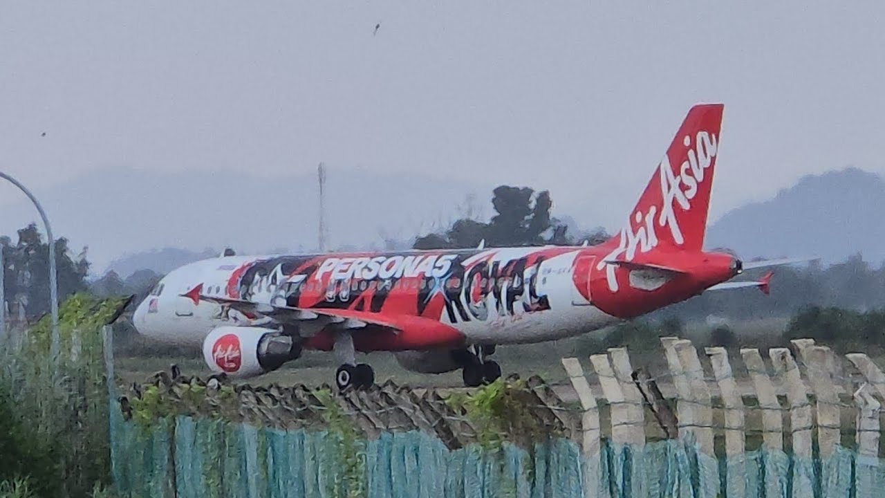 AK6228 Touch Down at LTSM from KLIA2. AirAsia (Persona 5 Royal Livery ...