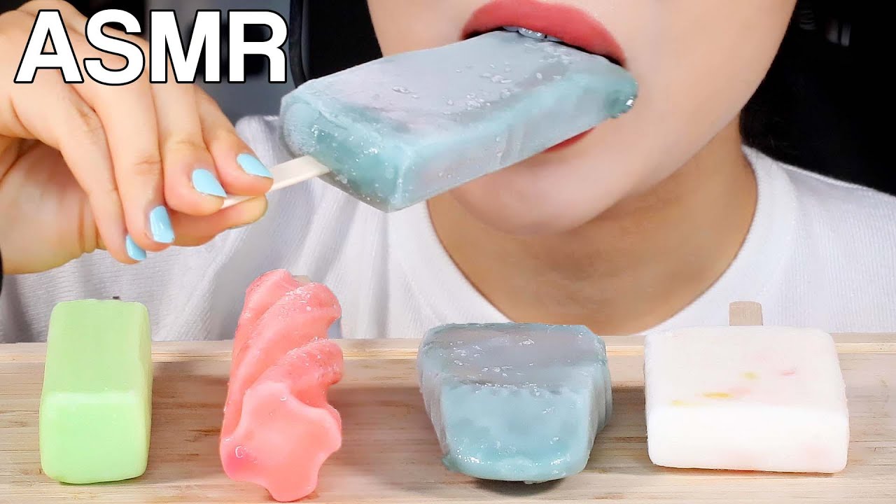 ASMR Korean Ice Pops Frozen Snack Eating Sounds Mukbang 막대 아이스크림 하드 먹방 ...