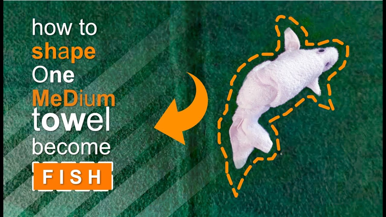 Towel design tutorial - One medium towel to design a fish into an art ...