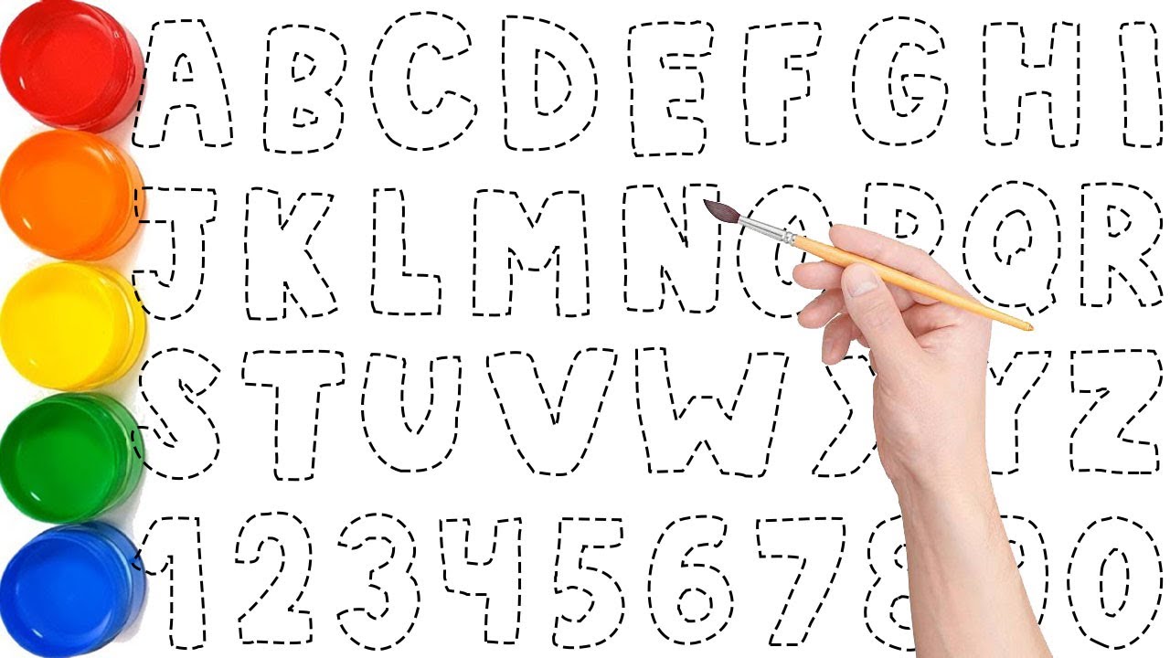 Phonics Song | Let's Learn to Draw & Paint ABCD & 1234 | Alphabet A to ...