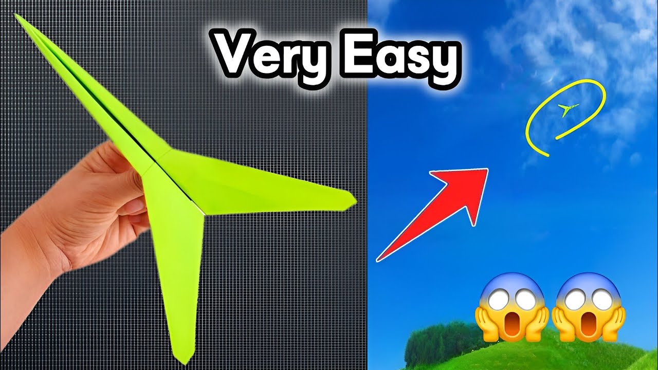 How to make a paper airplane very easy | flies over 250 feet | paper ...