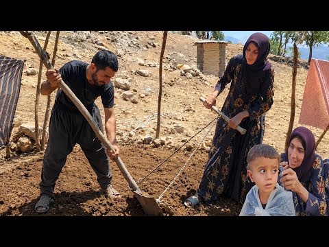 A nomadic couple's efforts to start growing vegetables and the role of Narges in Arad's hair styling