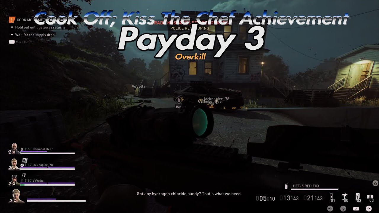 Payday 3 ; Cook Off; Kiss the Chef Achievement - YouTube