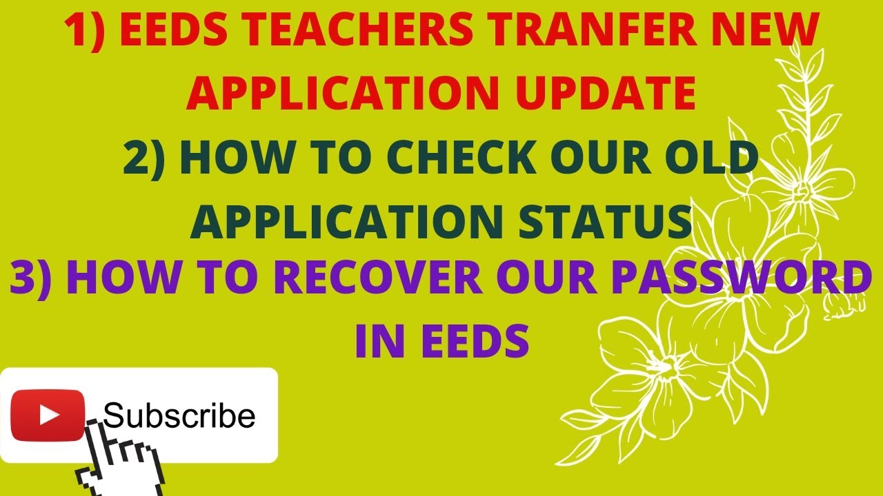 How to login IN EEDS and How to apply for transfer and check ...