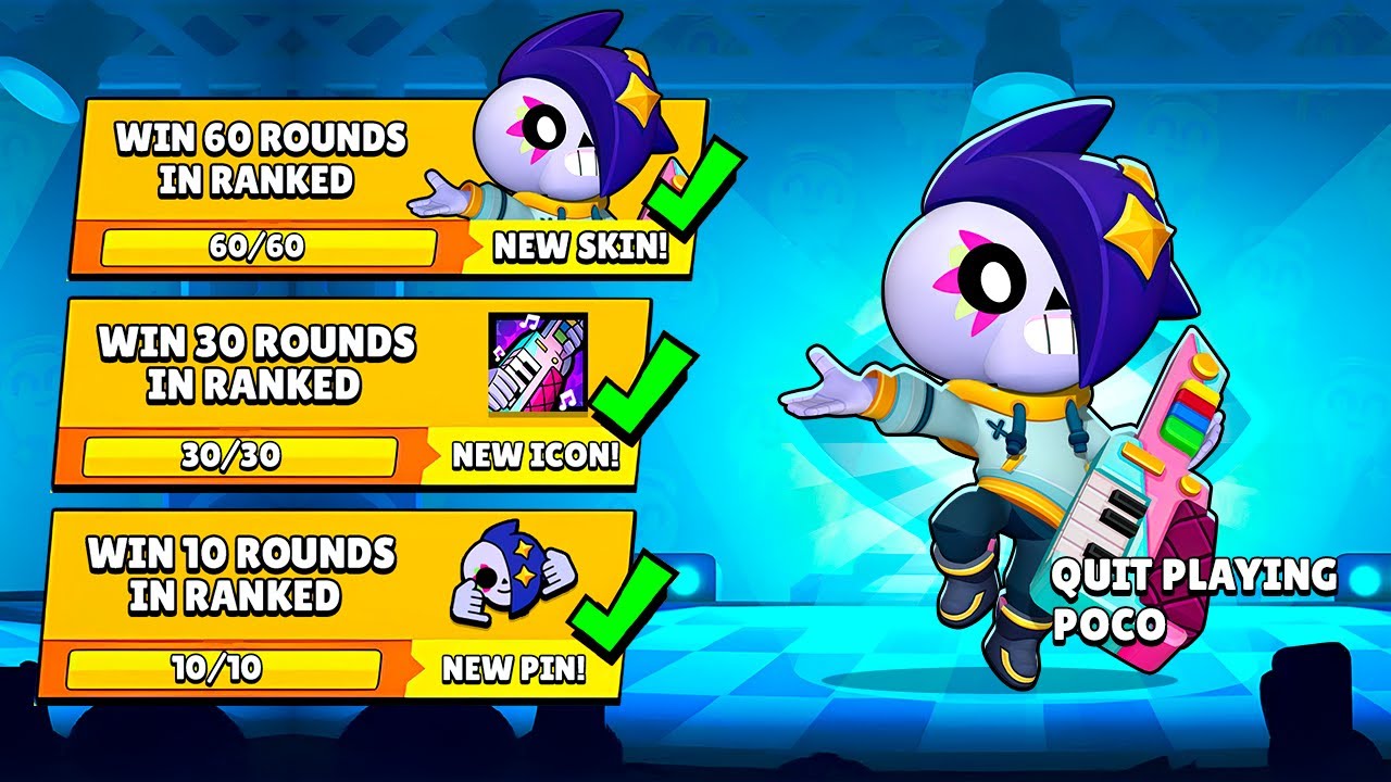 😍Completing QUIT PLAYING POCO Skin Quest + 32,450 CREDITS - Brawl Stars ...