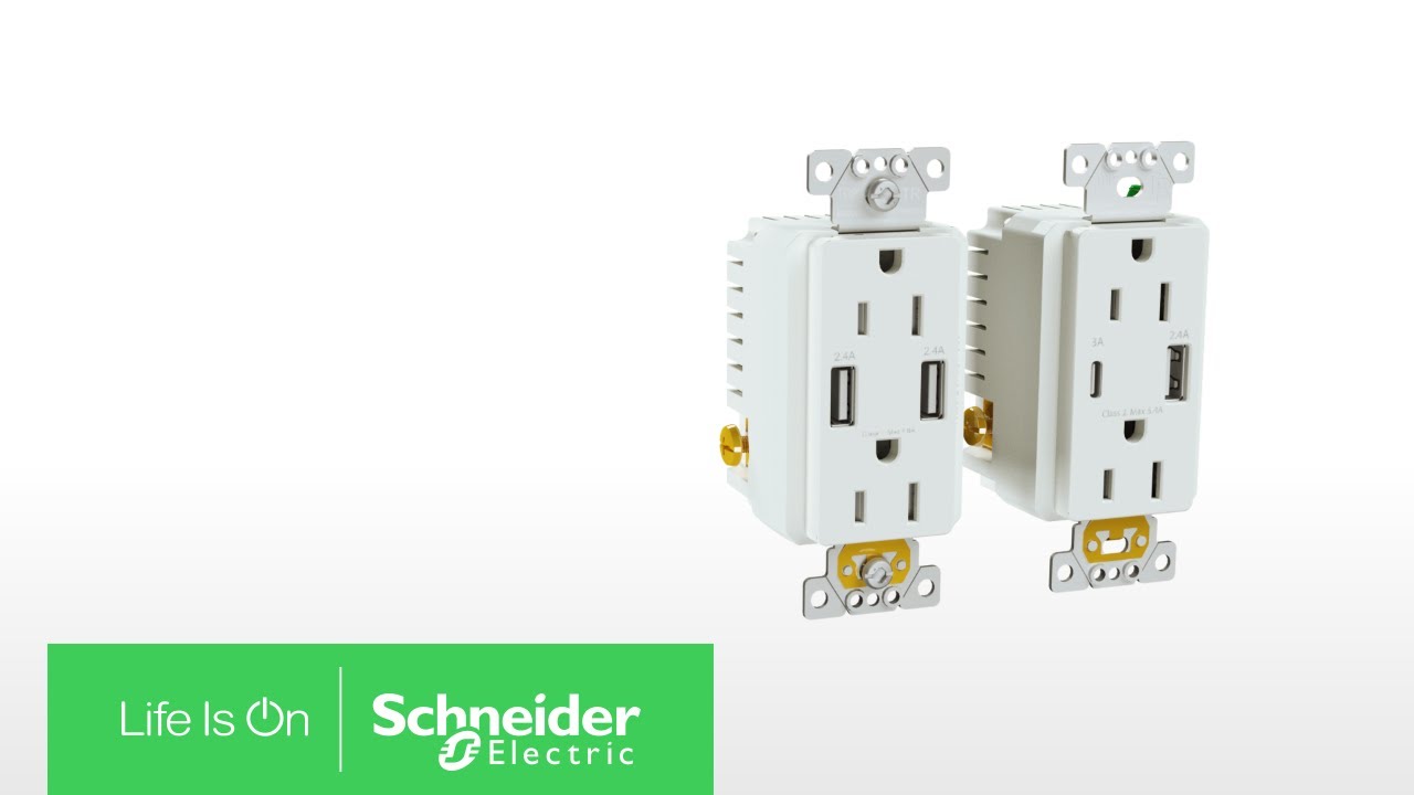 Square D Wiring Devices: USB A/A & A/C Feature List | Schneider ...