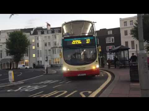 Brighton and Hove Bus Route 27 Arriving Into old steine Bus Stop ...