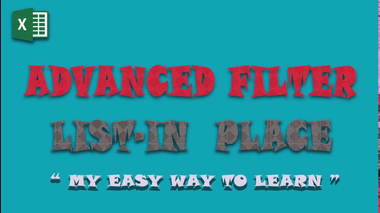 How To Use Advance Filter In Place In Excel In Tamil YouTube How To Use Advance Filter In Place In Excel In Tamil YouTube