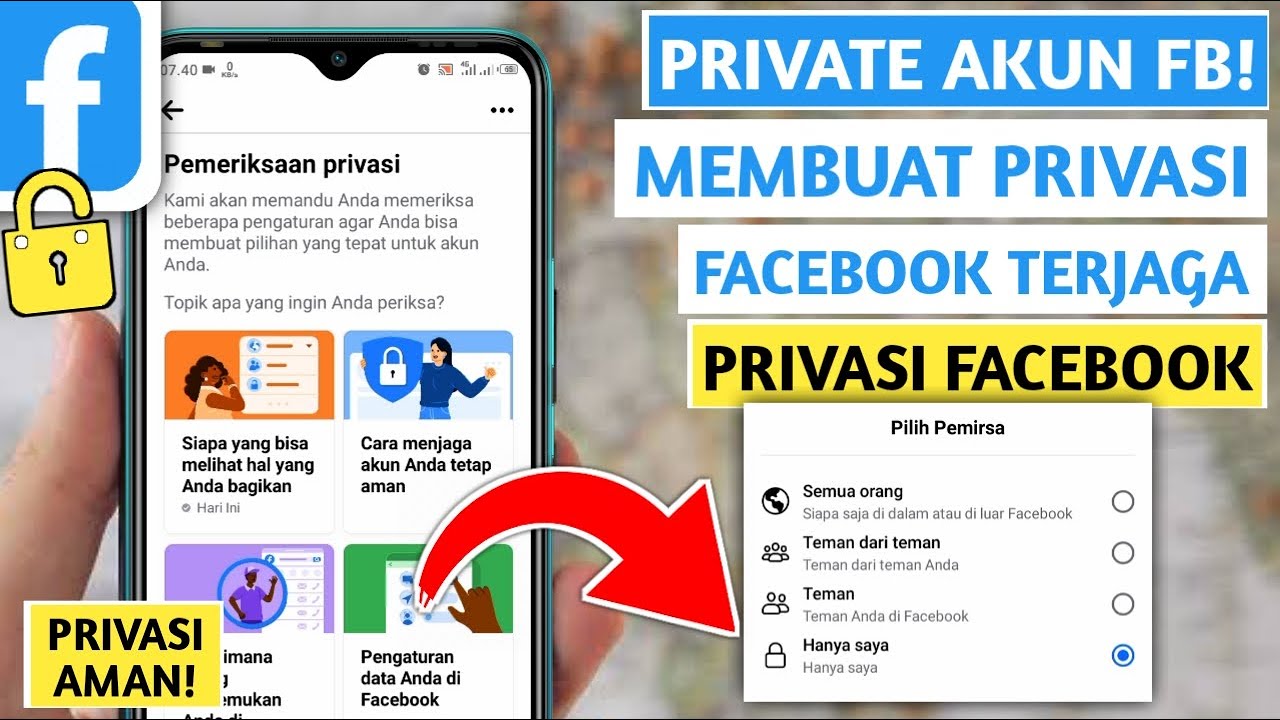 CARA MEMBUAT AKUN FACEBOOK MENJADI PRIVASI | PRIVATE AKUN FACEBOOK ...