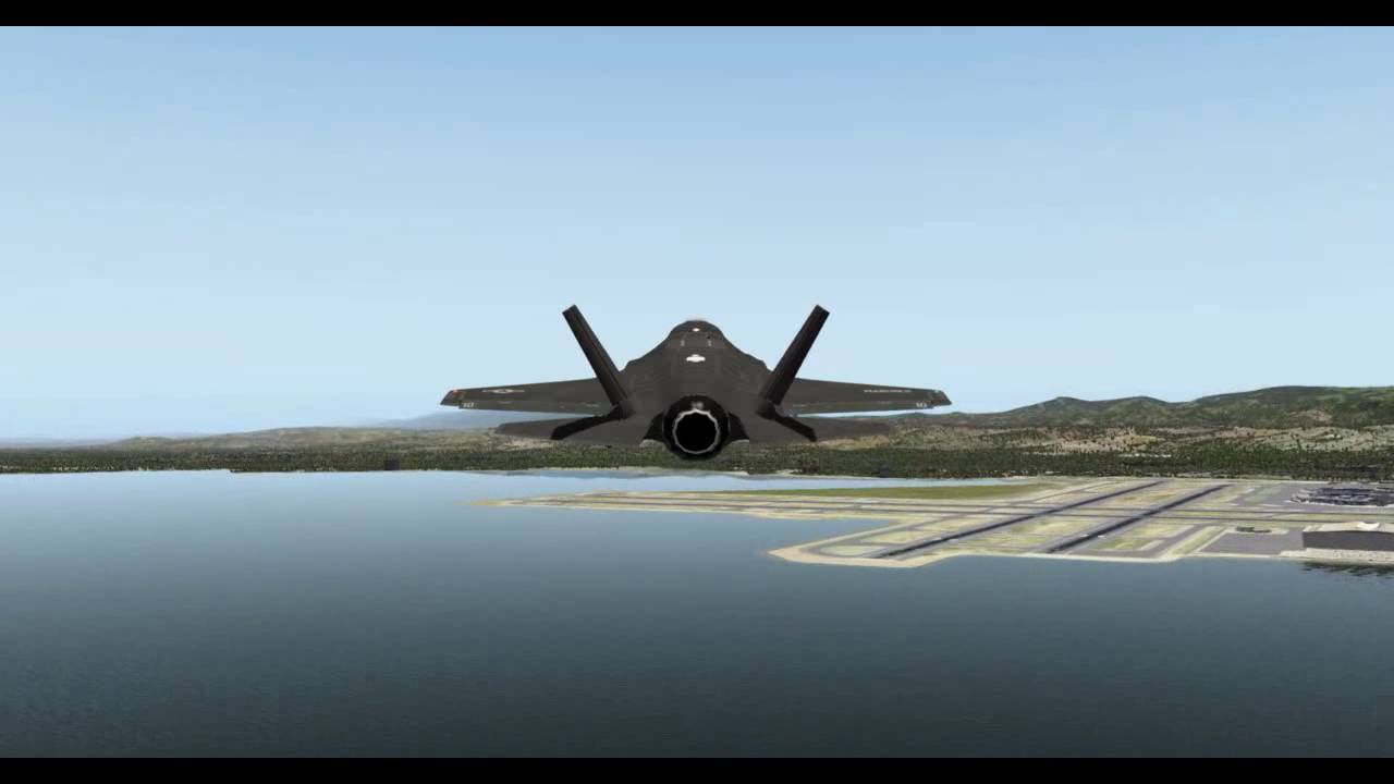F-35 STOL @ San Francisco Int. X-Plane Flight-Sim - YouTube