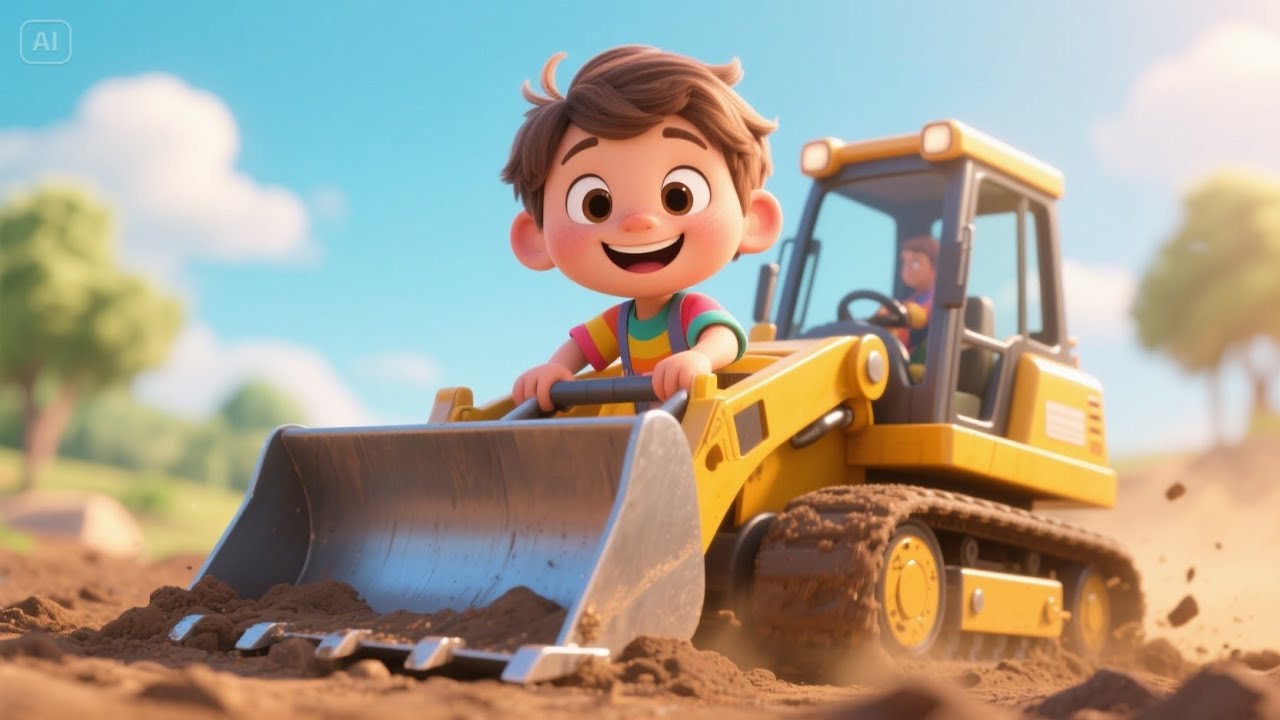 Bulldozer at the Building Site | Fun Construction Song for Kids ...