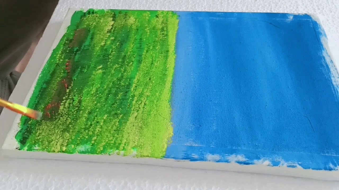 Lukisan Akrilik || Padang Bunga || #3 - YouTube