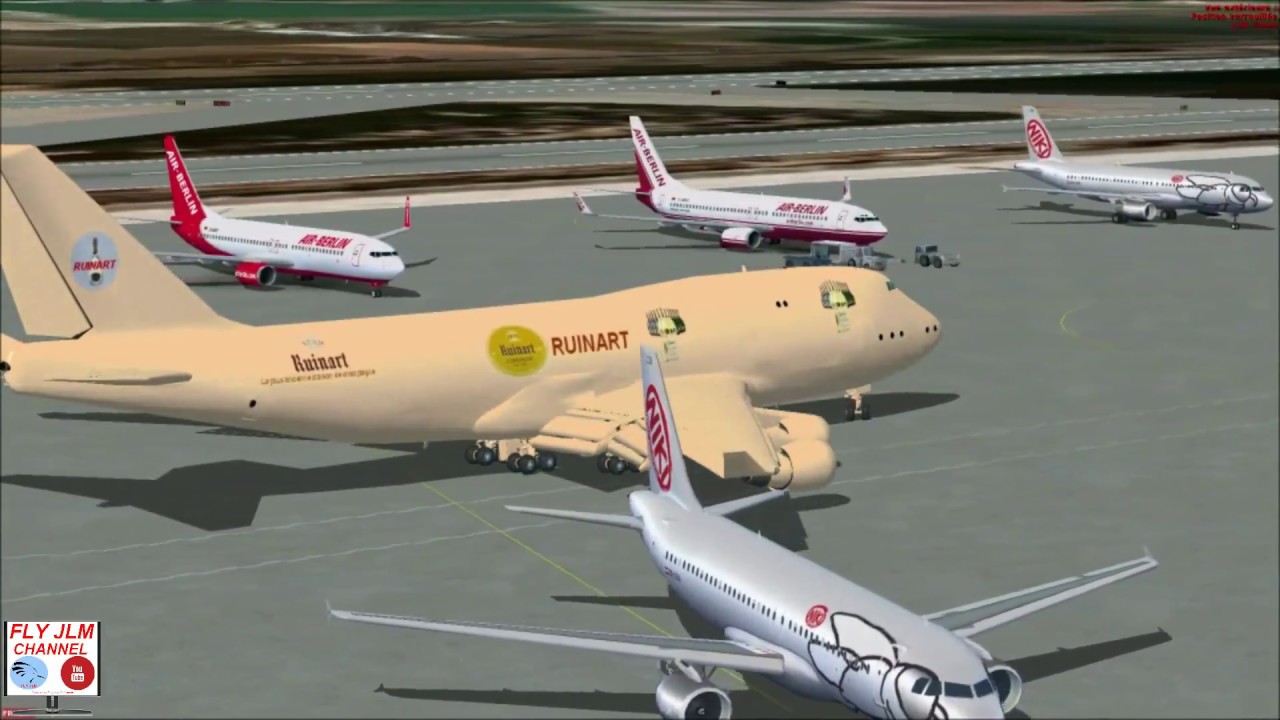 FSX Take off at Palma de Mallorca airport with Boeing 747 Ruinart - YouTube