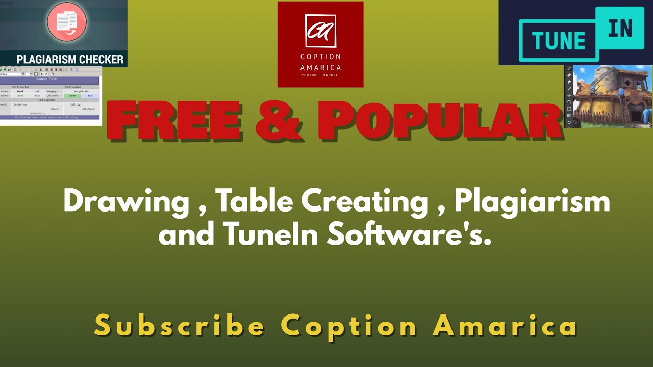 4 Most Popular Drawing software, Table Creating software, Plagiarism ...