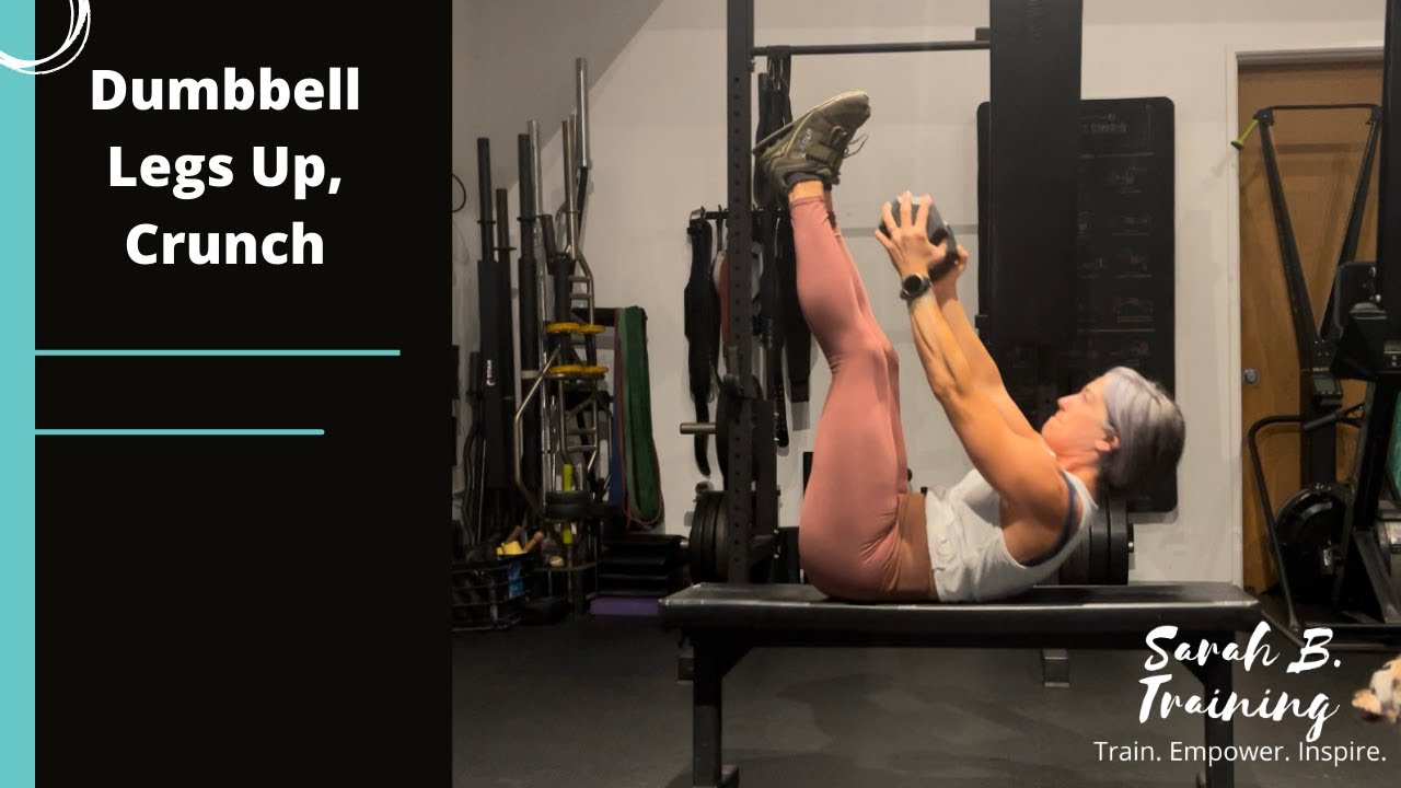 Legs up dumbbell crunch - YouTube