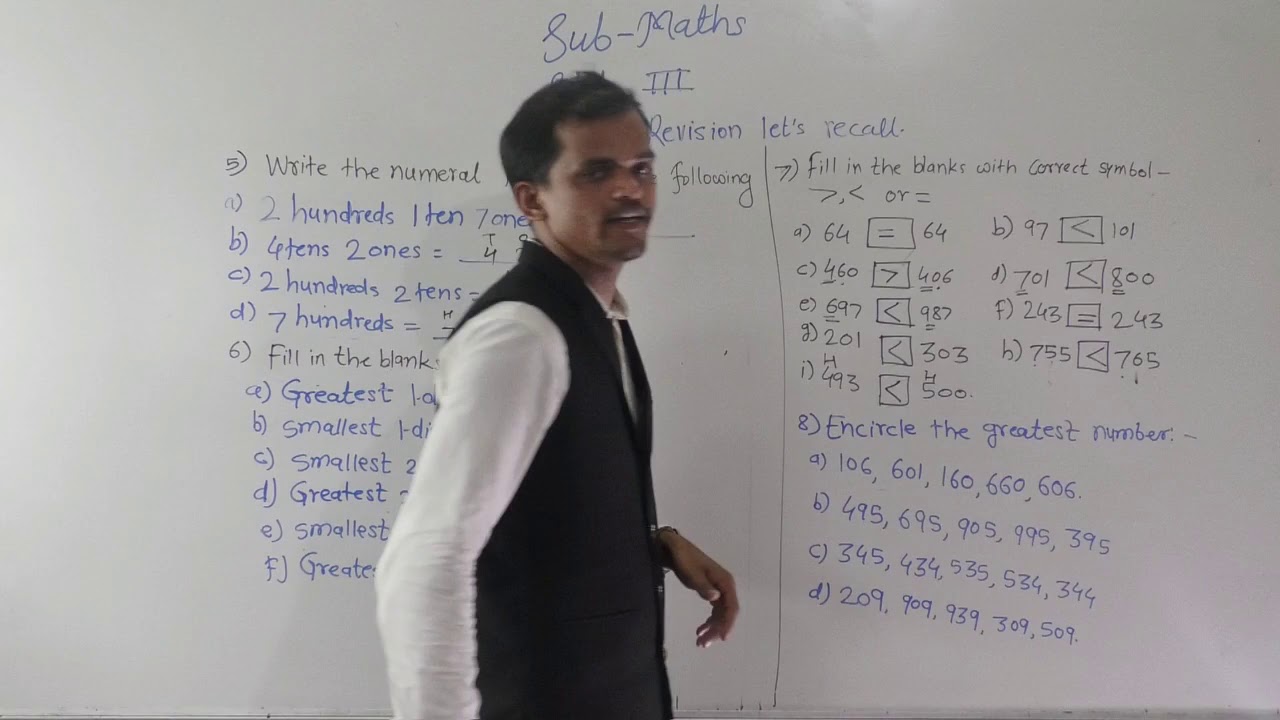 CLASS 3 sub maths que 5 to 8 - YouTube