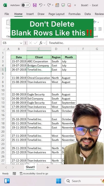 Don't Delete Blank Rows in Excel‼️Instead Use Amazing Trick #exceltips #excel #shorts # ...
