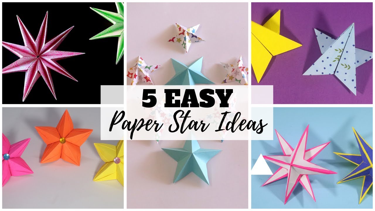 5 Easy Paper Star Ideas | DIY Christmas Decorations | Easy Paper Crafts ...