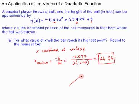 maximum/minimum application of quadratic function vertex - YouTube