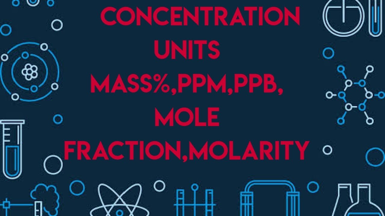 Concentration Units(mass%,PPM,PPB,Mole Fraction,Molarity) Class-11 ...
