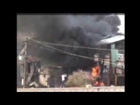 Air strikes hit petrol station and govt building