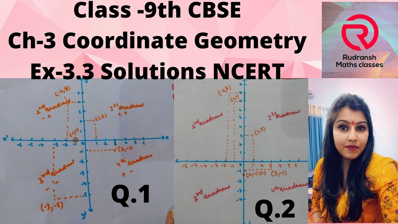 class 9th ch-3 coordinate geometry Ex 3.3 solutions Q.1 & Q.2 NCERT ...