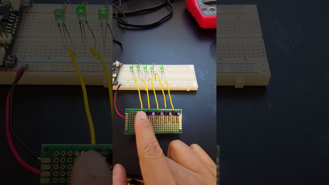 TCRT 5000 IR receiver/emitter array without Op Amps - YouTube