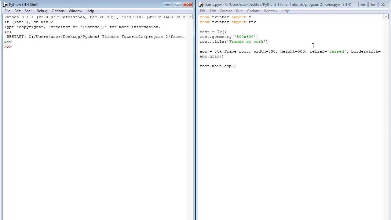 2 Python 3 Tkinter Tutorial Frames - YouTube