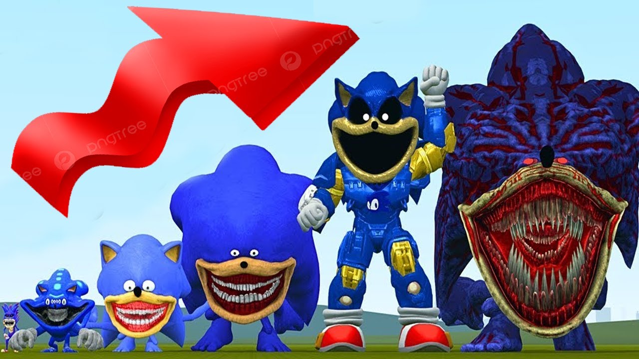 ALL TYPES OF SONIC MONSTERS SIZE COMPARISON In Garry's Mod - YouTube