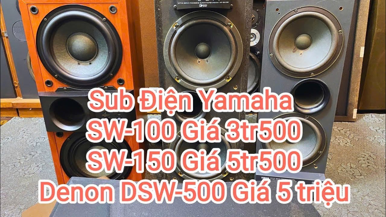 Sub Điện bãi Nhật Yamha SW-100 SW-150 Denon DSW-555 Hàng Đẹp Nghe bass ...